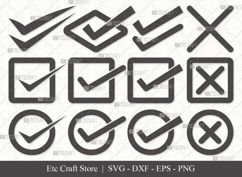 Check Mark Silhouette SVG Cut File | Tick Mark Svg | Check Box Svg ...