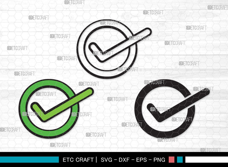 Check Mark SVG Cut File | Tick Mark Svg | Check Box Svg | Cross Mark ...