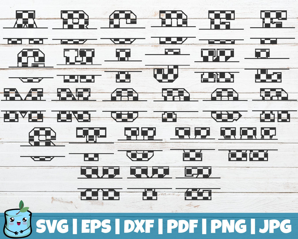 Checkered Letters Monograms - So Fontsy