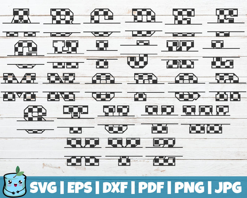 Checkered Letters Monograms - So Fontsy