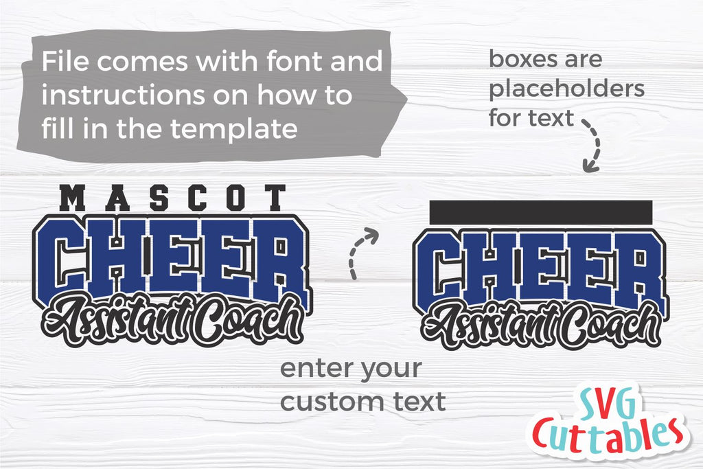 Cheer Assistant Coach svg Cut File - Cheer Template 0070 - svg - eps ...