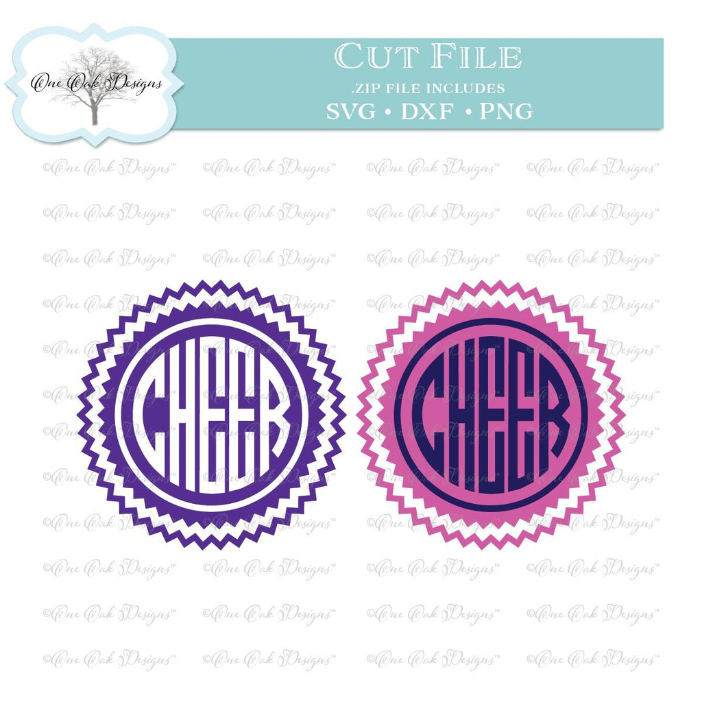 CHEER Circle Monogram Style - So Fontsy