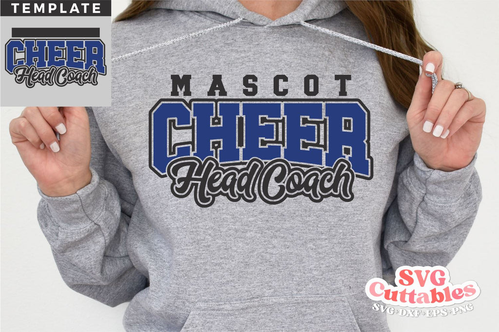 Cheer Head Coach svg Cut File - Cheer Template 0069- svg - eps - dxf ...