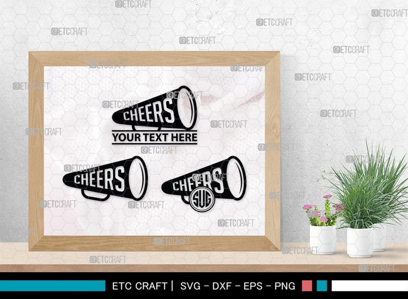 Cheer Megaphone Monogram, Cheer Megaphone SVG, Cheer Silhouette ...
