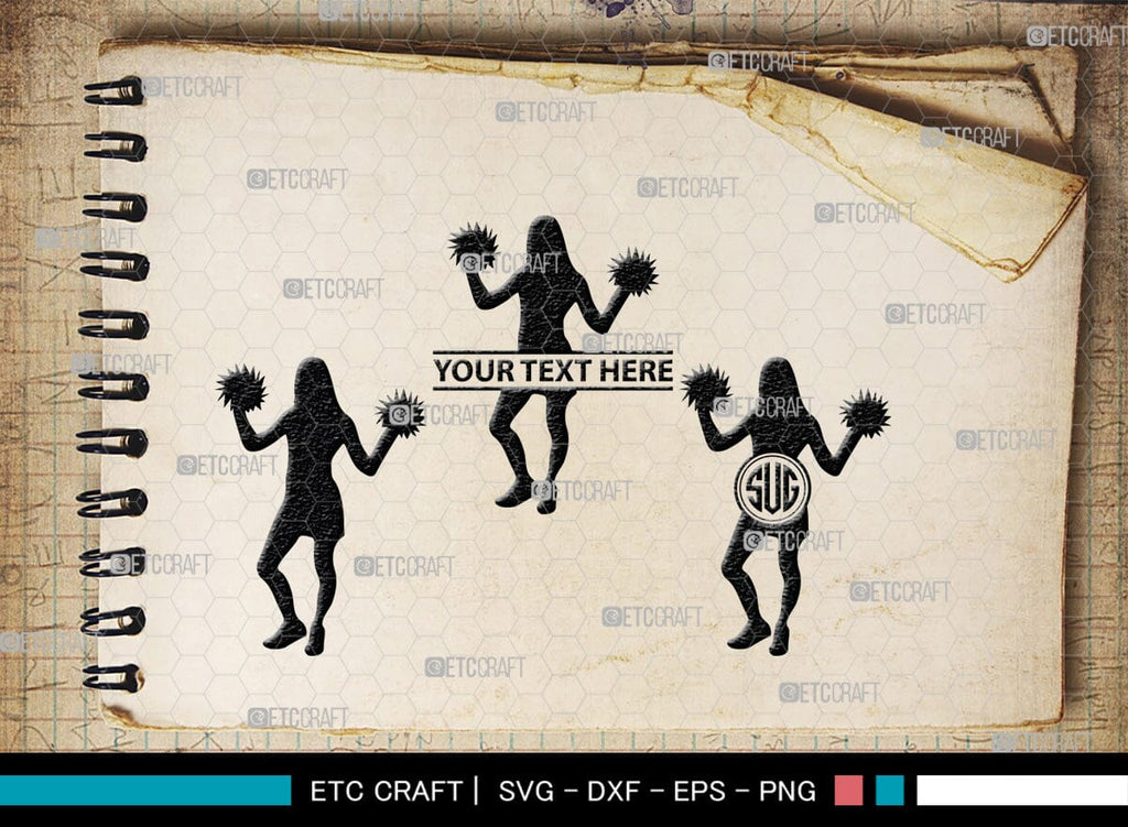 Cheer Monogram, Cheer Silhouette, Cheer Mom Svg, Cheer Girl Svg, Sports ...