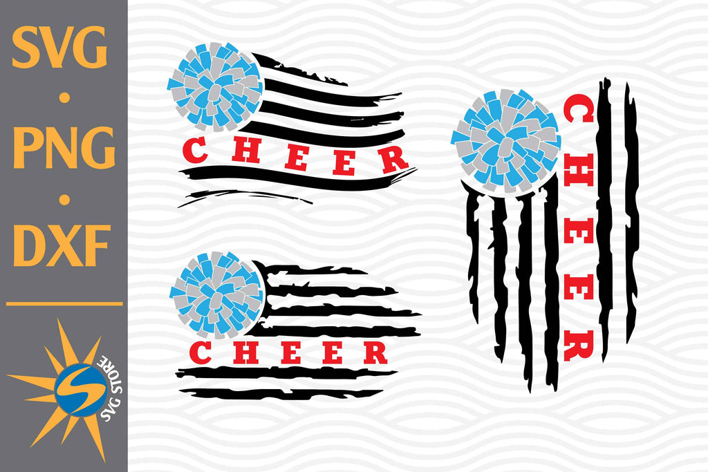 Cheer US Flag SVG, PNG, DXF Digital Files Include - So Fontsy