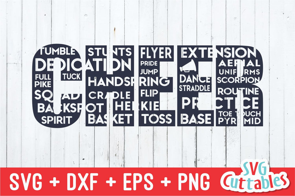 Cheer Word Art svg - Cheerleader Cut File - dxf - eps - svg - png ...