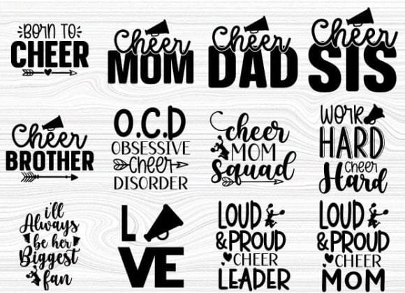 Cheerleading Svg Bundle, Cheer, Cheer Team, Cheer Squad, Cute, Mom ...