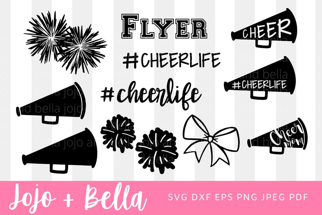 Cheerlife Cut File Bundle, #Cheerlife SVG Bundle, Cheer SVG Bundle ...