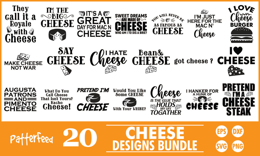 Cheese SVG Designs Bundle - So Fontsy