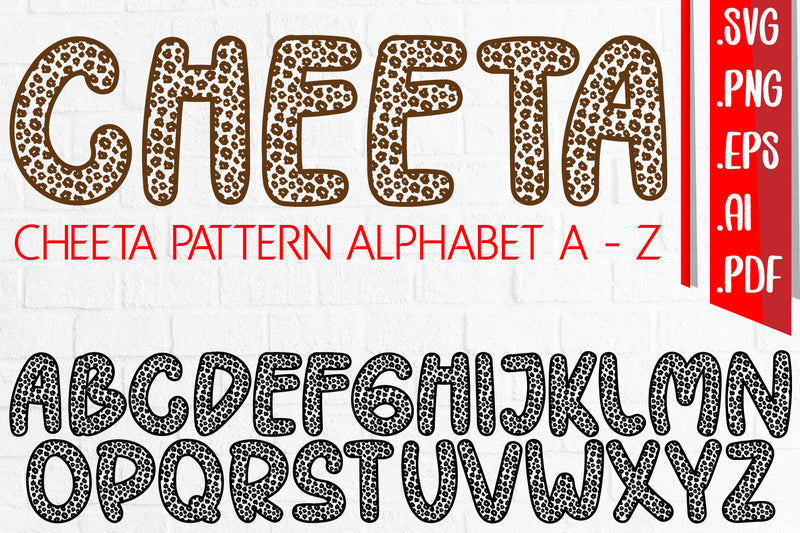 Cheeta Pattern Alphabet A-Z Bundle - Svg eps ai png pdf - So Fontsy