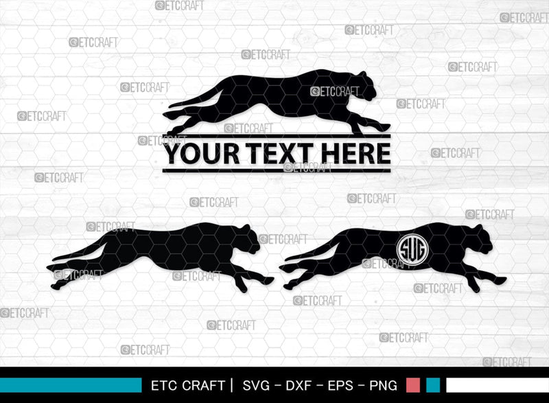 Cheetah Monogram, Cheetah Silhouette, Cheetah SVG, Leopard Svg, Cougar ...