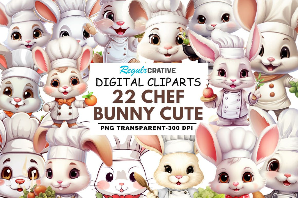 Chef Bunny Cute Clipart - So Fontsy