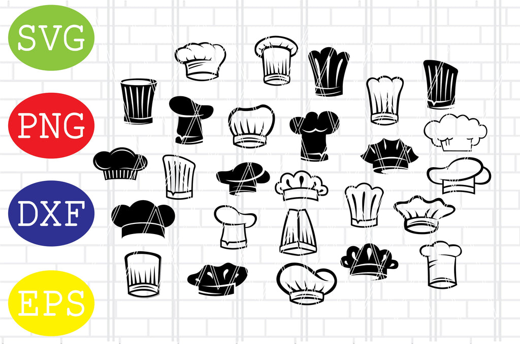 Chef Hat Bundle SVG, Chef hat svg, Chef hat cut file, chef svg, chef ...