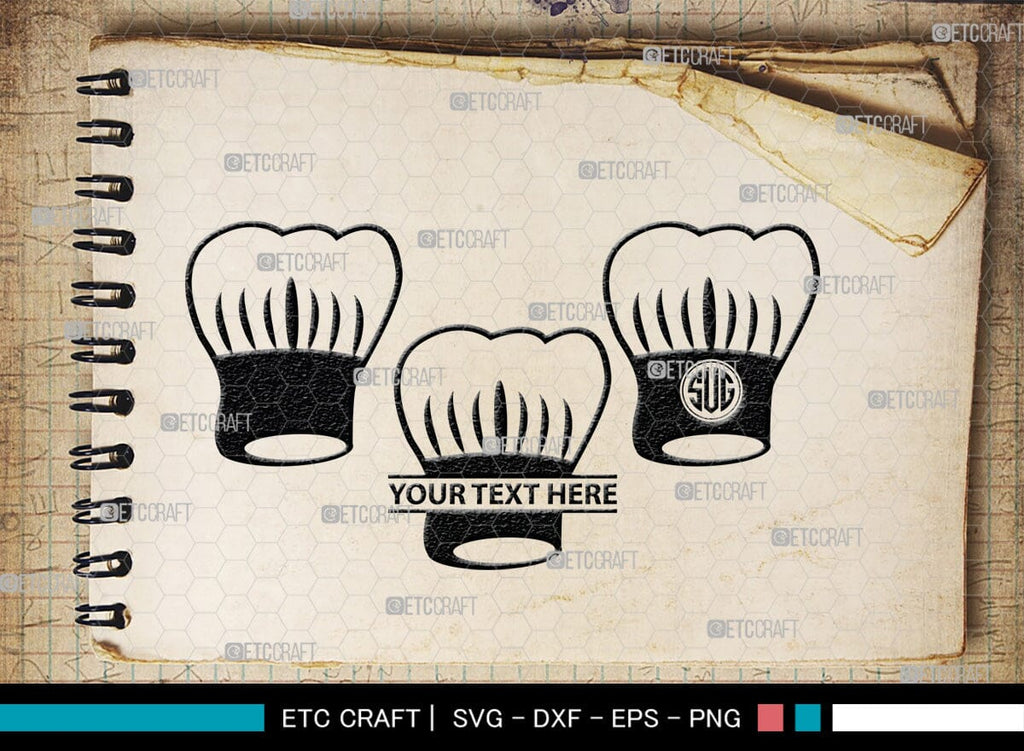 Chef Hat Monogram, Chef Hat Silhouette, Chef Hat SVG, Cook Hat Svg ...