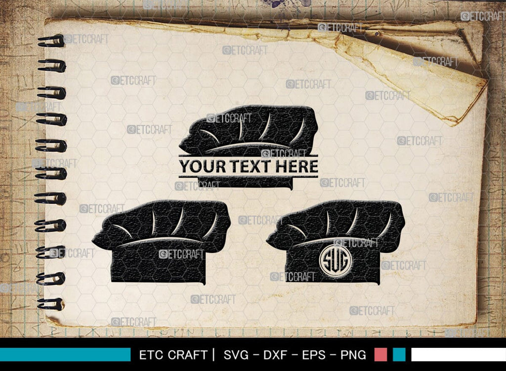 Chef Hat Monogram, Chef Hat Silhouette, Chef Hat SVG, Cook Hat Svg ...