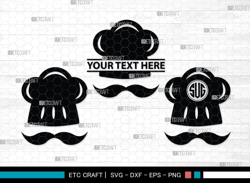 Chef Hat Monogram, Chef Hat Silhouette, Chef Hat SVG, Cook Hat Svg ...
