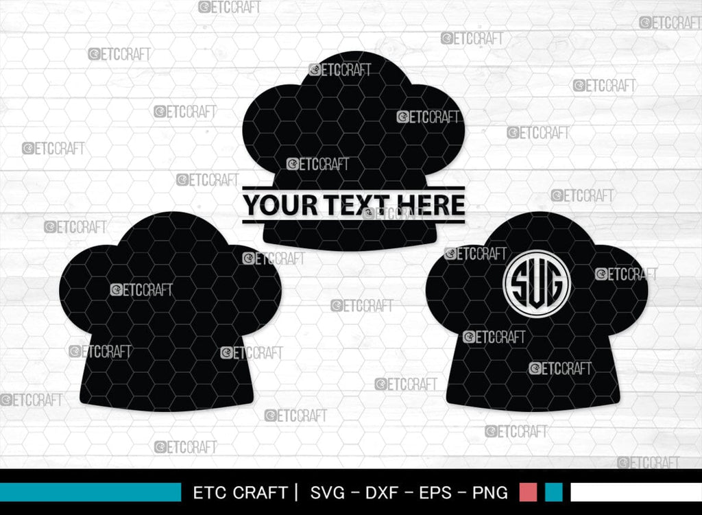 Chef Hat Monogram, Chef Hat Silhouette, Chef Hat SVG, Cook Hat Svg ...