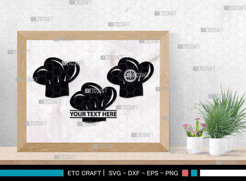 Chef Hat Monogram, Chef Hat Silhouette, Chef Hat SVG, Cook Hat Svg ...