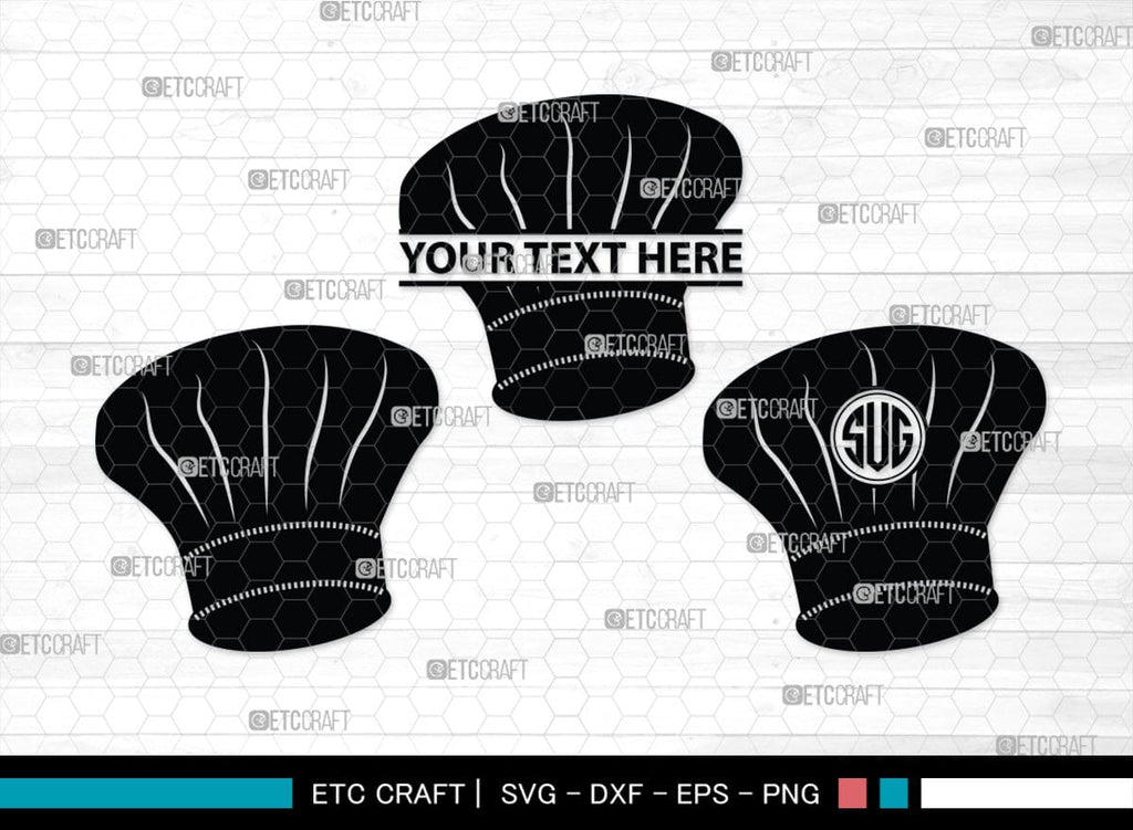 Chef Hat Monogram, Chef Hat Silhouette, Chef Hat SVG, Cook Hat Svg ...