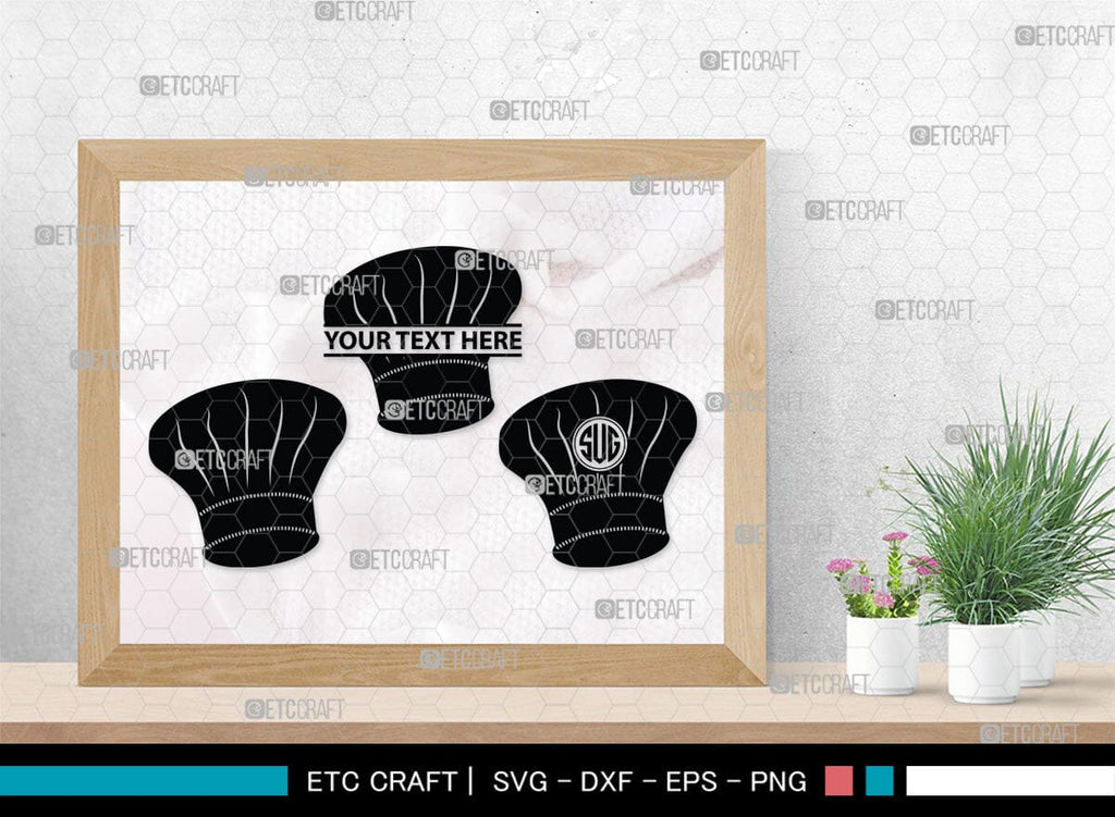 Chef Hat Monogram, Chef Hat Silhouette, Chef Hat SVG, Cook Hat Svg ...