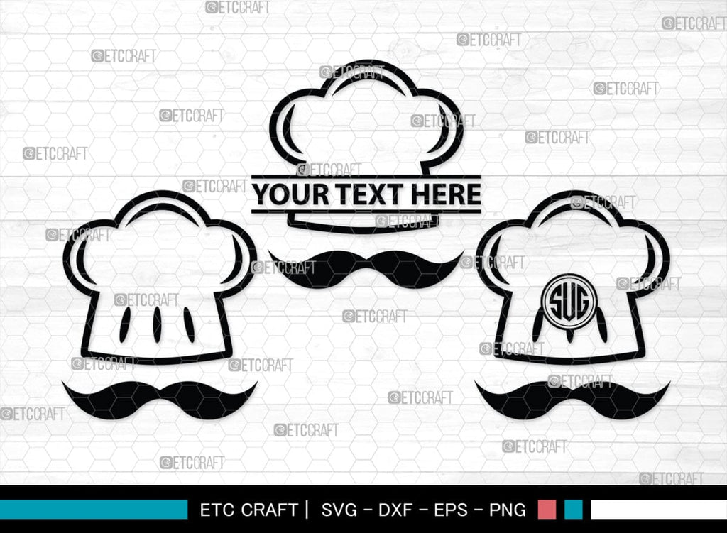 Chef Hat Monogram, Chef Hat Silhouette, Chef Hat SVG, Cook Hat Svg ...