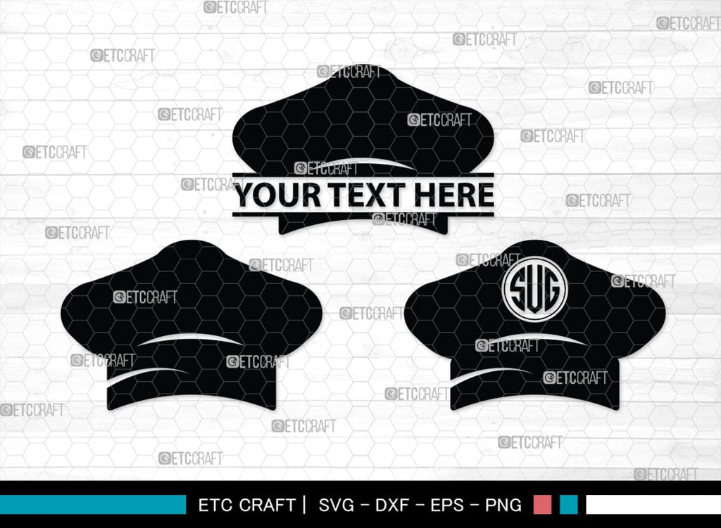 Chef Hat Monogram, Chef Hat Silhouette, Chef Hat SVG, Cook Hat Svg ...