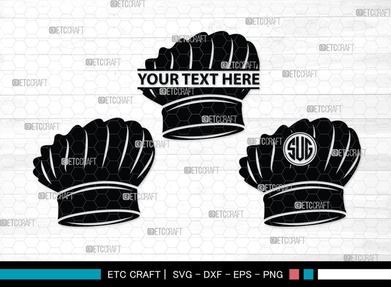 Chef Hat Monogram, Chef Hat Silhouette, Chef Hat SVG, Cook Hat Svg ...