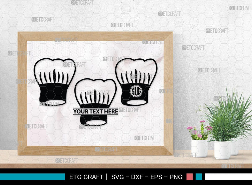 Chef Hat Monogram, Chef Hat Silhouette, Chef Hat SVG, Cook Hat Svg ...