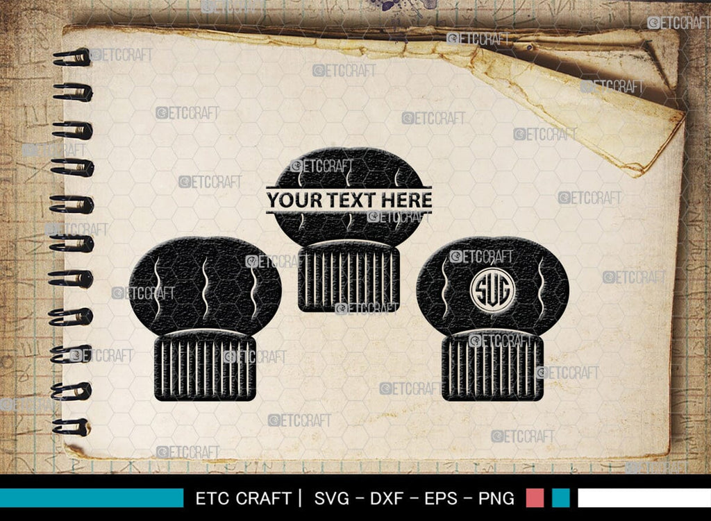 Chef Hat Monogram, Chef Hat Silhouette, Chef Hat SVG, Cook Hat Svg ...