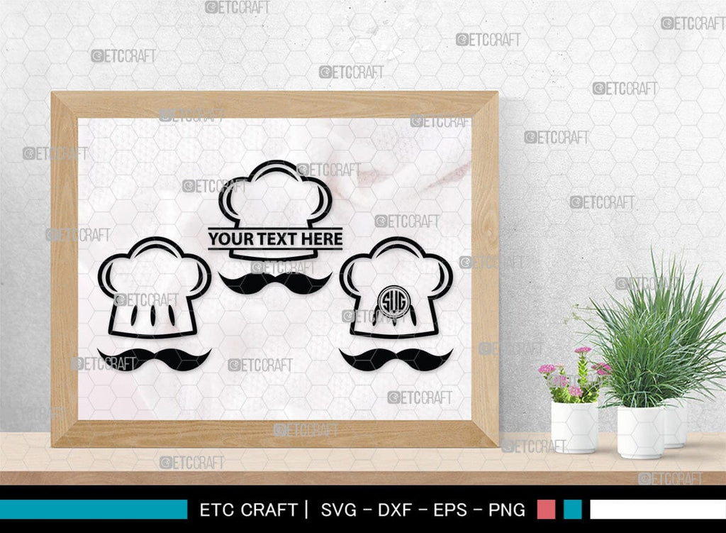 Chef Hat Monogram, Chef Hat Silhouette, Chef Hat SVG, Cook Hat Svg ...
