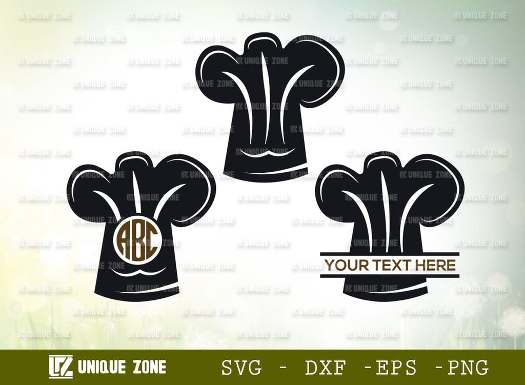 Chef Hat Monogram Svg Cut File, Chef Svg, Hat Svg, Cooking Svg, Cook ...