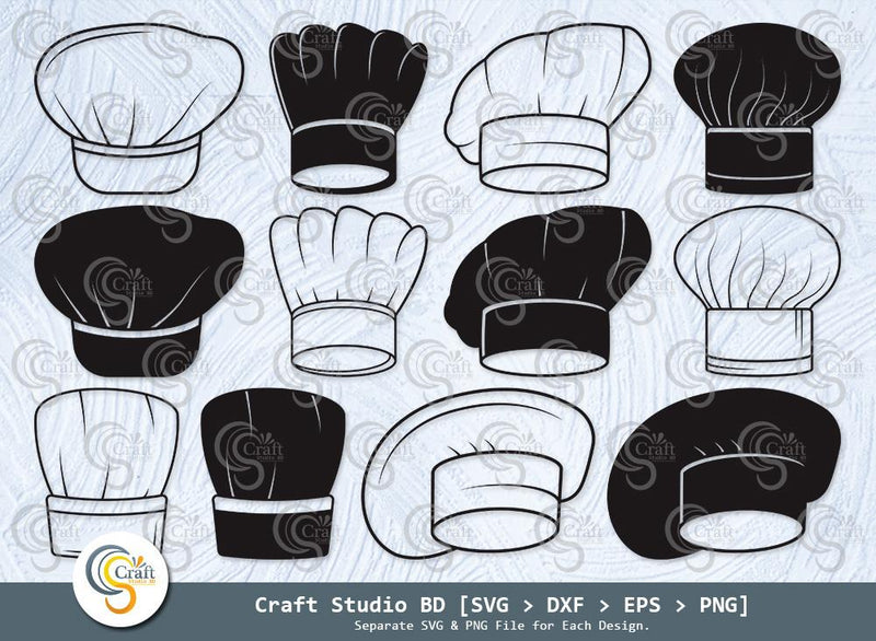 Chef Hat Silhouette, Chef Hat SVG, Cook Hat Svg, Chef Cap Svg, Koki Hat ...