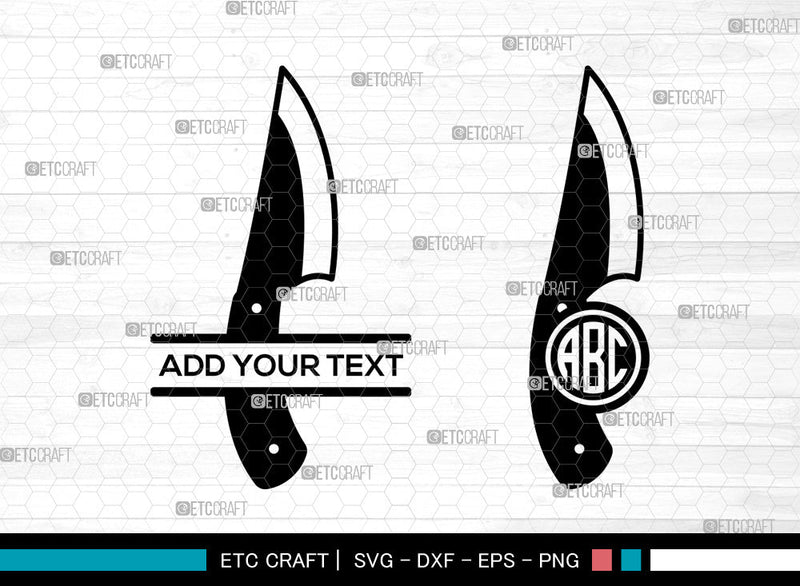 Chef Knife Monogram SVG, Split Monogram SVG, Butcher Knife Svg, Cross ...