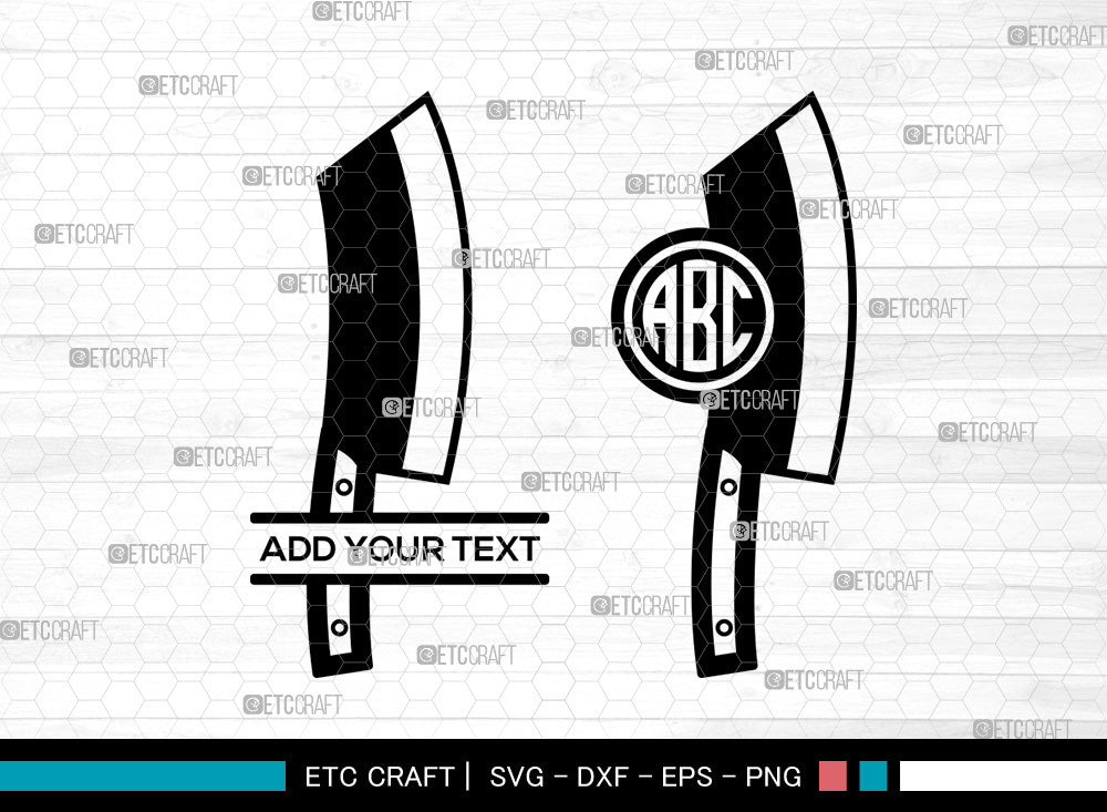 Chef Knife Monogram SVG, Split Monogram SVG, Butcher Knife Svg, Cross ...