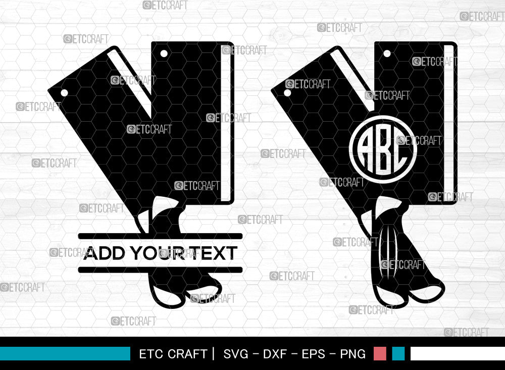 Chef Knife Monogram SVG, Split Monogram SVG, Butcher Knife Svg, Cross ...