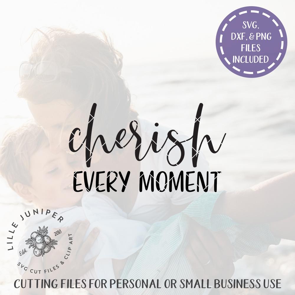 Cherish Every Moment SVG | Family SVG | Farmhouse Sign Design - So Fontsy