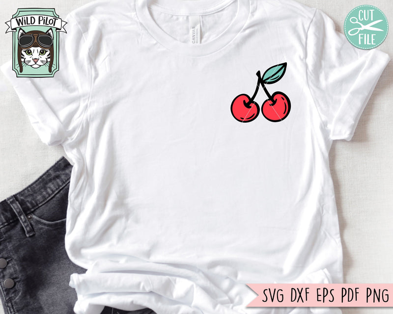 Valentines Day Cherries SVG Cut File - So Fontsy