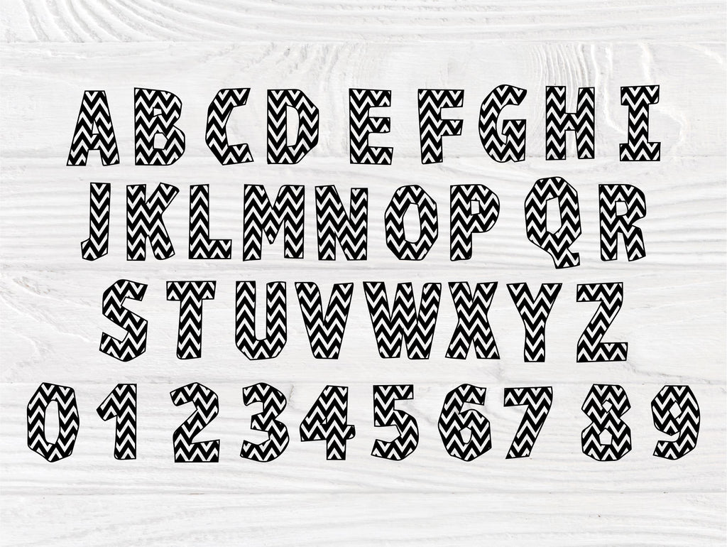 Chevron alphabet SVG | Patterned font svg | Chevron pattern svg ...