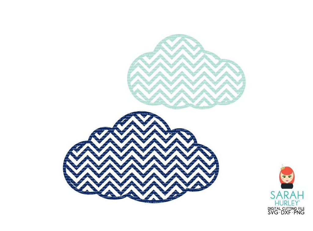 Chevron Clouds Set - So Fontsy