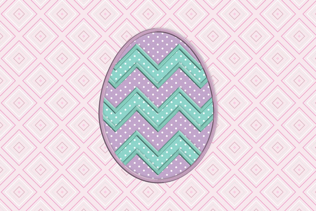 Chevron Easter Egg Applique Embroidery - So Fontsy