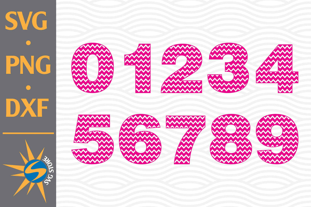 Chevron Numbers SVG, PNG, DXF Digital Files Include - So Fontsy