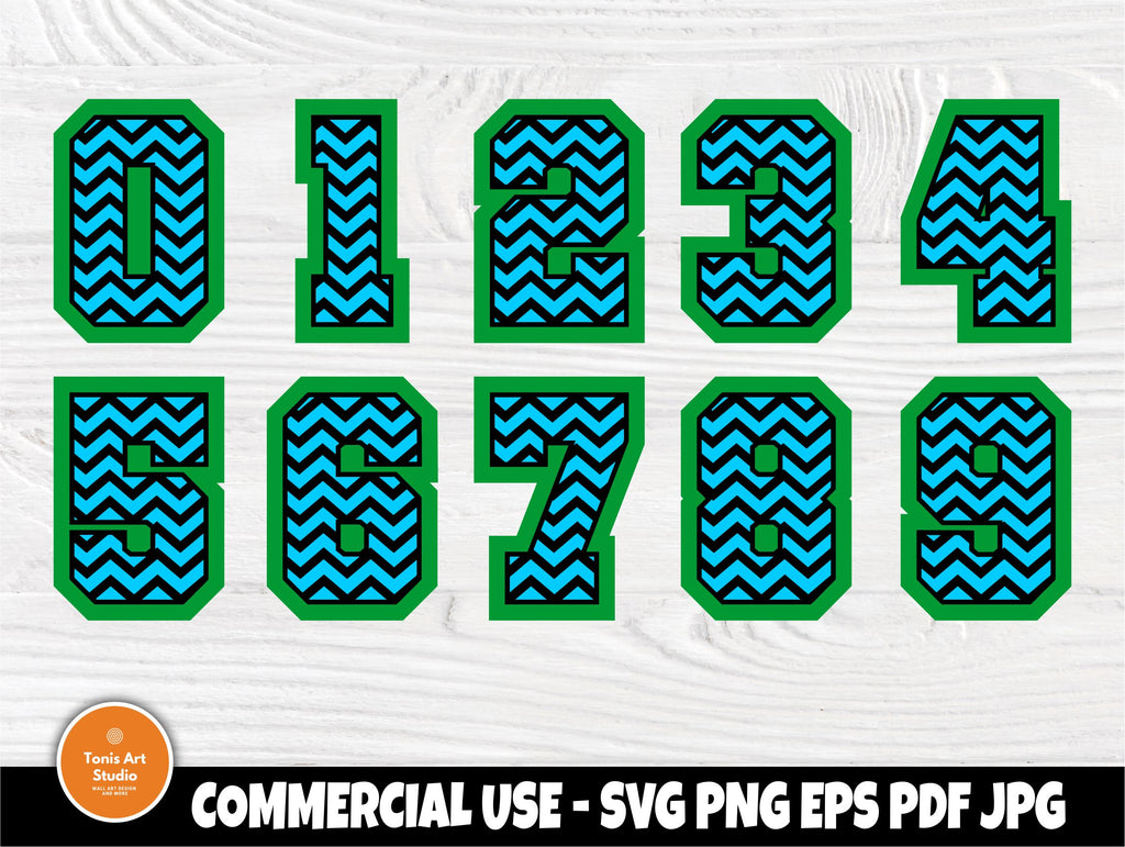 Chevron pattern numbers | Chevron SVG | Numbers cut files for cricut ...