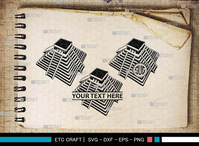 Chichen Itza Monogram, Chichen Itza Silhouette, Chichen Itza SVG ...