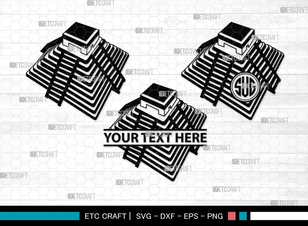 Chichen Itza Monogram, Chichen Itza Silhouette, Chichen Itza SVG ...