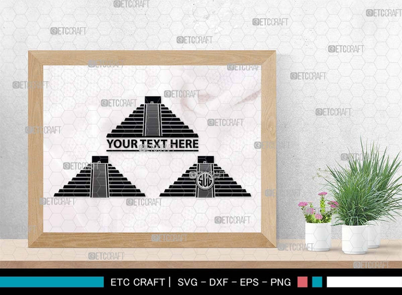 Chichen Itza Monogram, Chichen Itza Silhouette, Chichen Itza SVG, Pyra ...