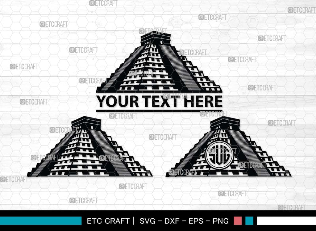 Chichen Itza Monogram, Chichen Itza Silhouette, Chichen Itza SVG ...