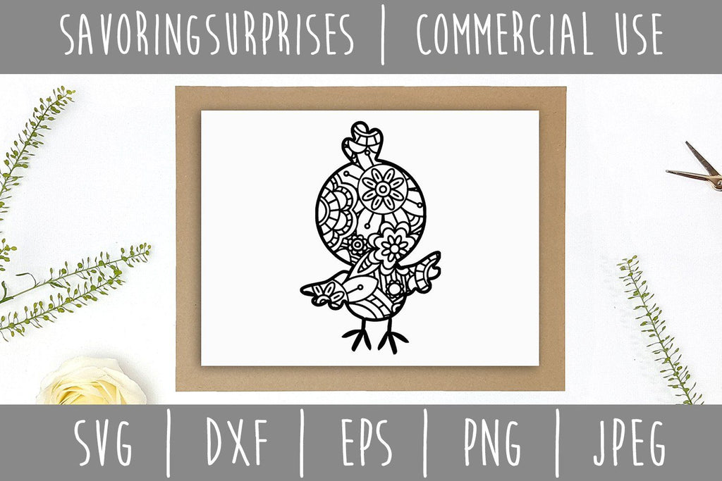 Chick Mandala Zentangle - So Fontsy