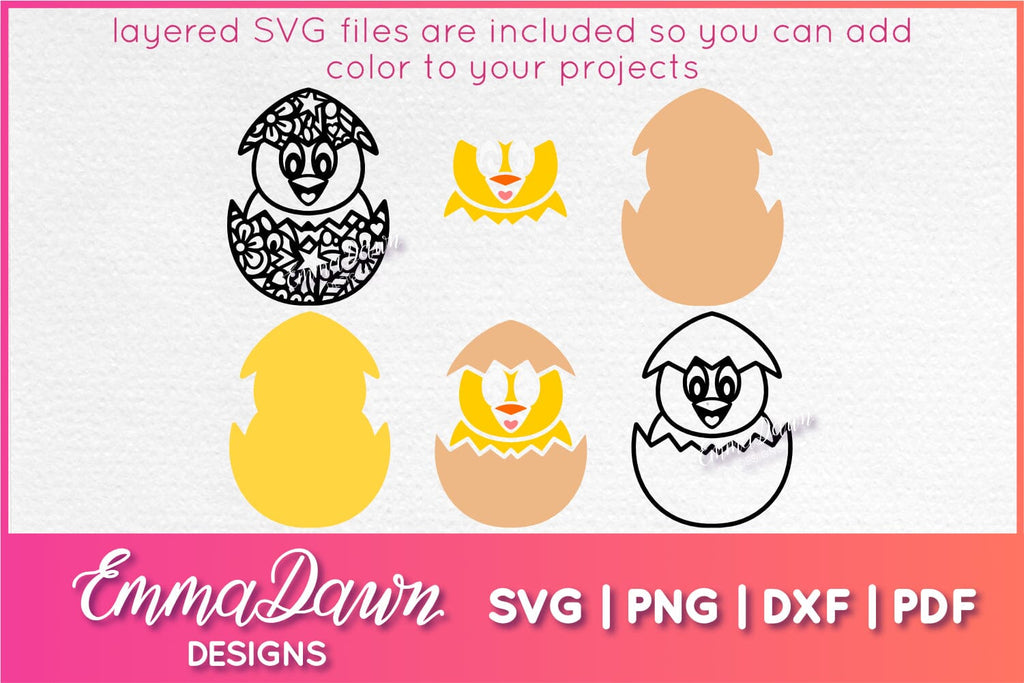 Chick SVG | Baby Chick in Egg SVG - So Fontsy