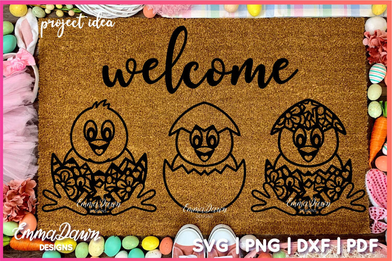 Chick SVG Bundle, Cute Easter Chick SVG Cut File Bundle - So Fontsy